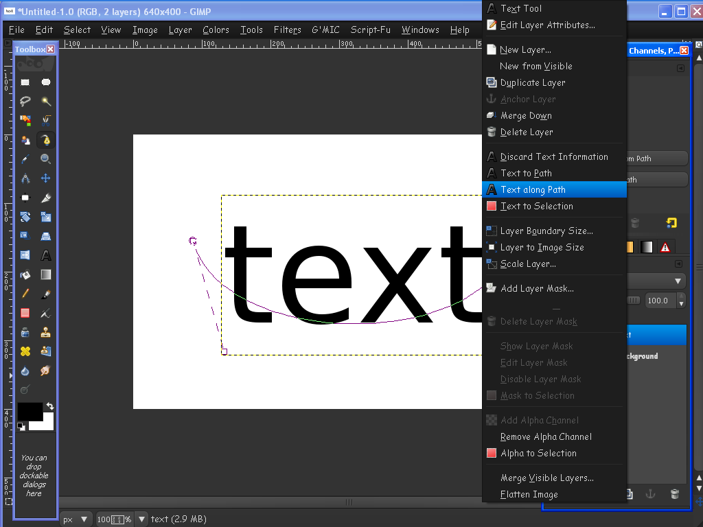 Text to Path • GIMP Chat