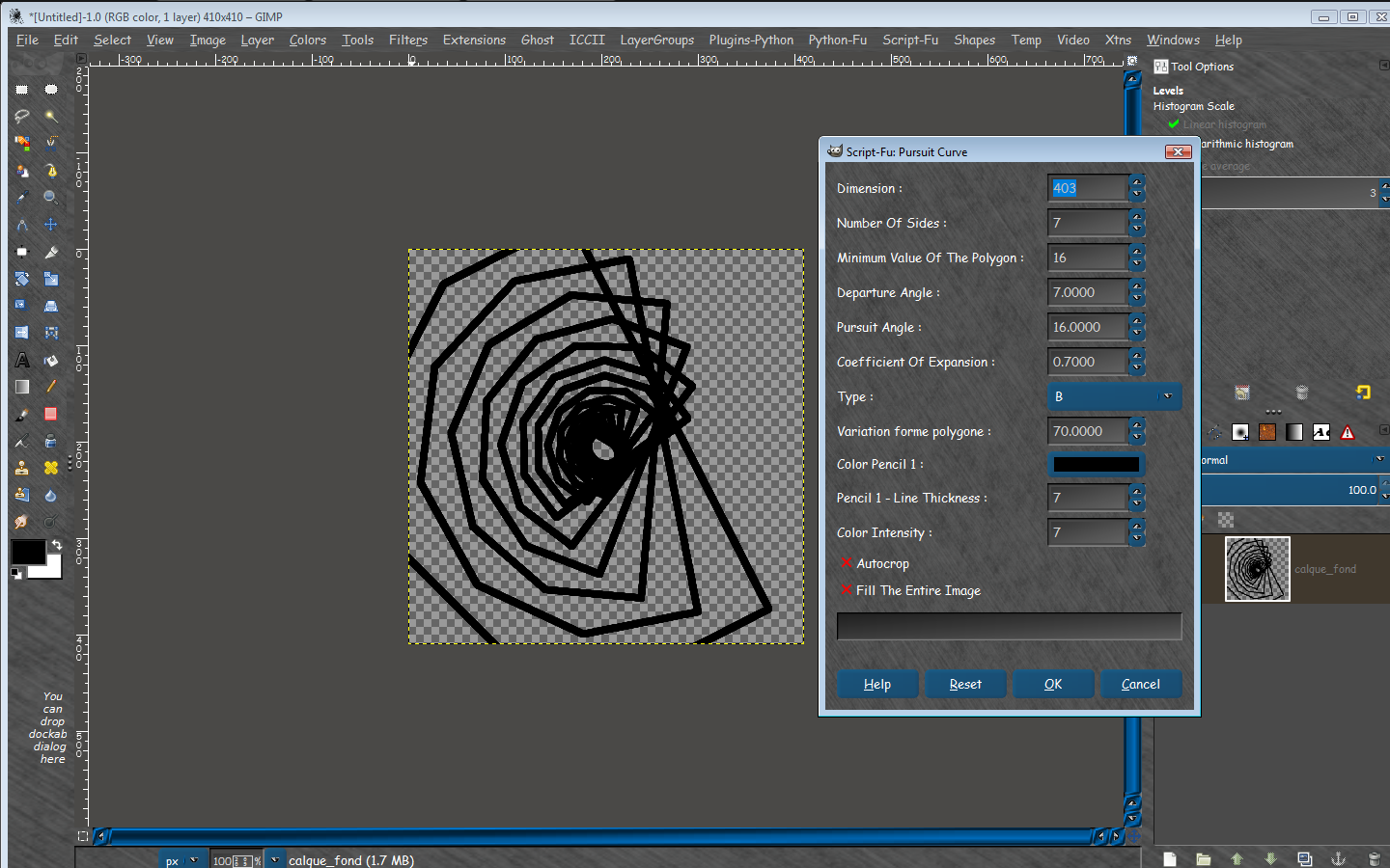 New Script-Fu "Pursuit_Curve.scm" • GIMP Chat