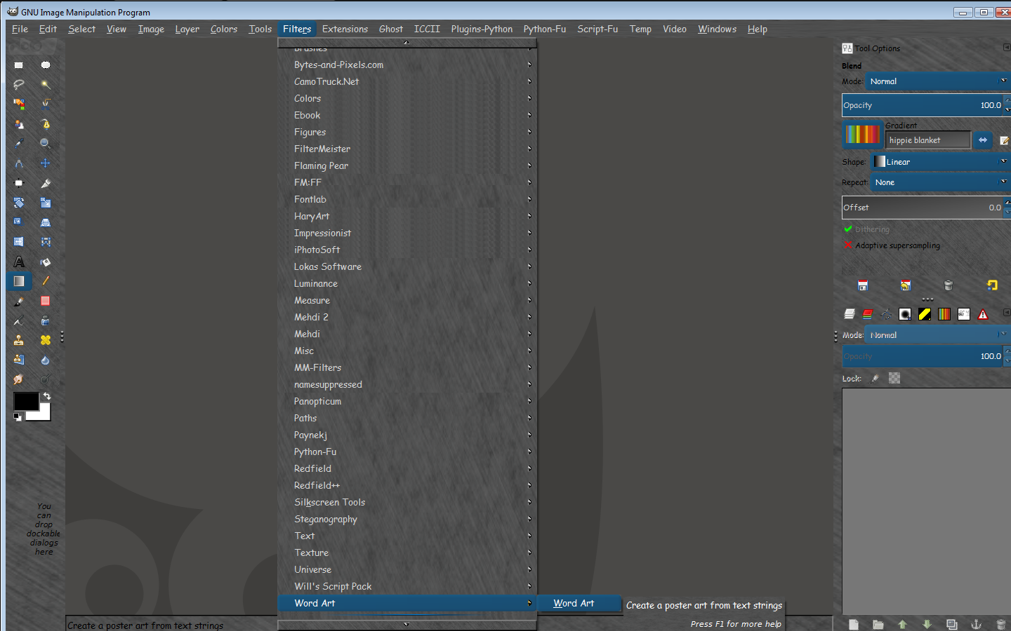 wordart and effects • GIMP Chat