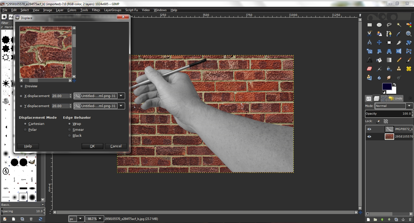 Displacement filter is different in Gimpv2.8 • GIMP Chat