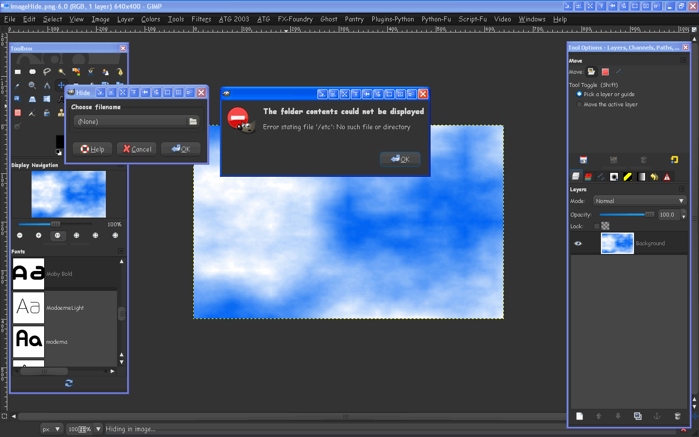 Steganography plug-in for Windows 32 bit • GIMP Chat