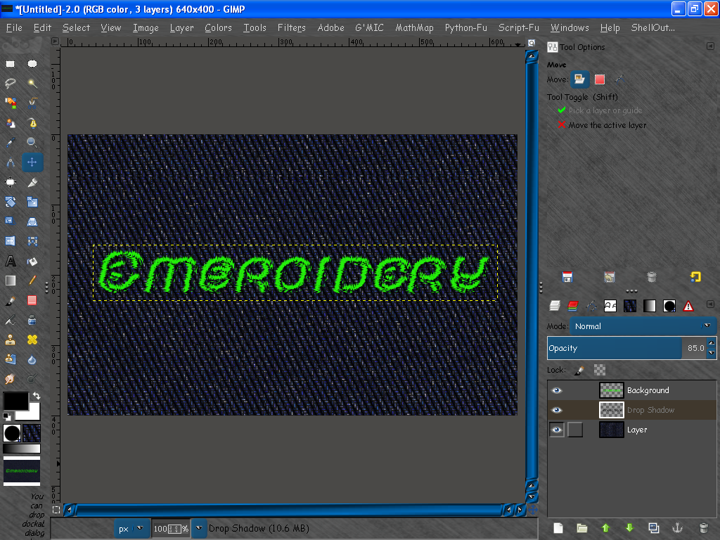 Looking for a realistic looking embroidery font • GIMP Chat