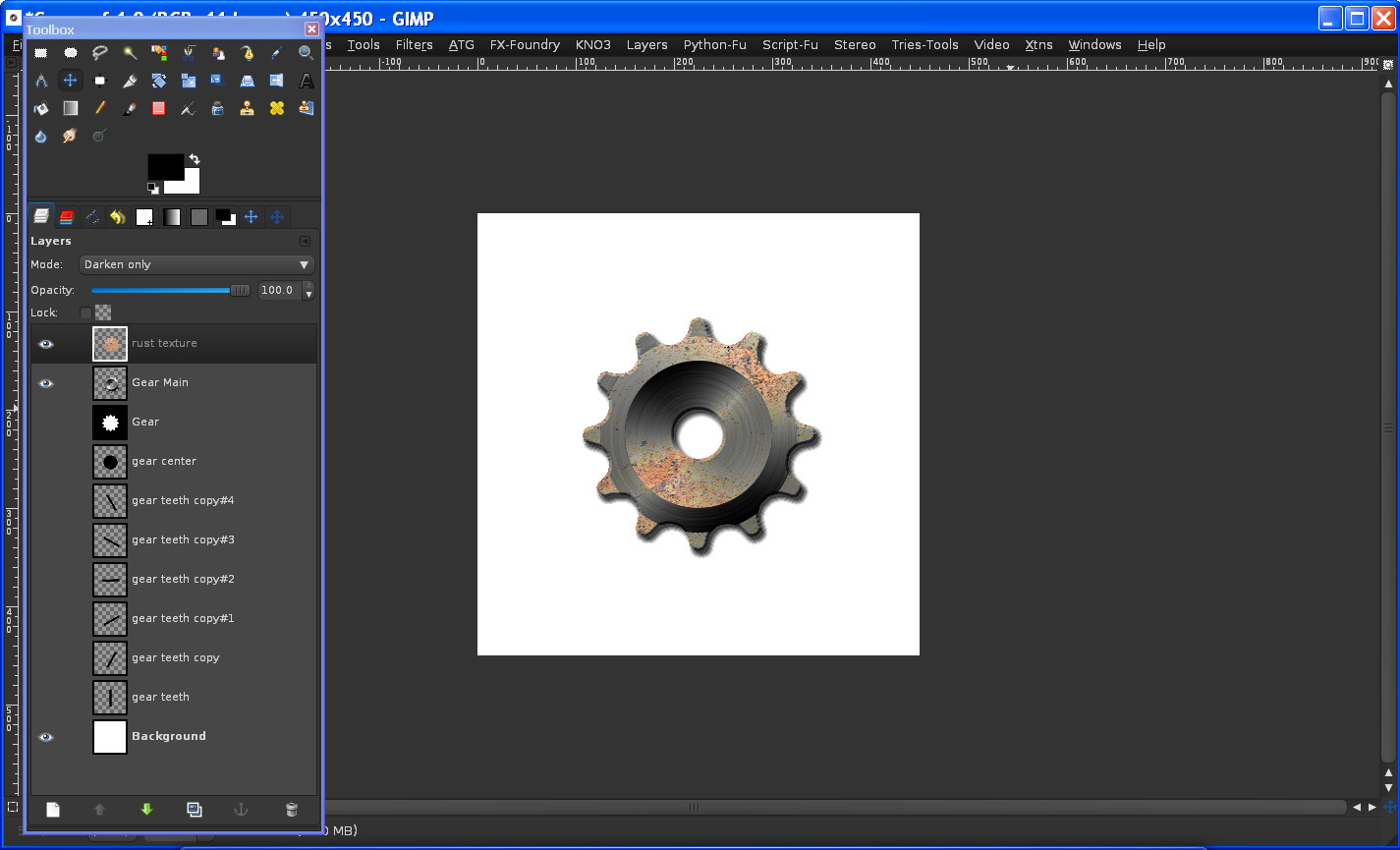 Creating a realistic gear in GIMP • GIMP Chat