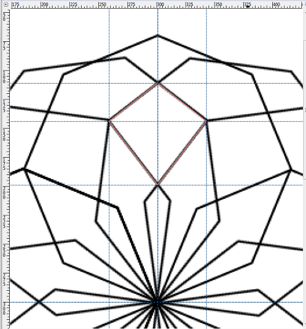 Symmetric diamond flowers from rotated geometric shapes • GIMP Chat