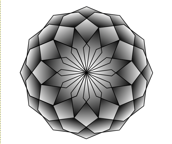Symmetric diamond flowers from rotated geometric shapes • GIMP Chat