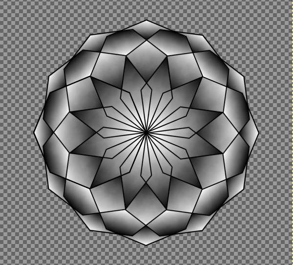Symmetric diamond flowers from rotated geometric shapes • GIMP Chat