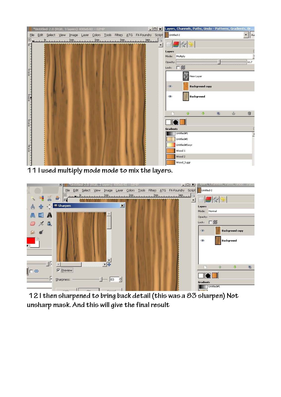 Wood Texture using CML filter • GIMP Chat