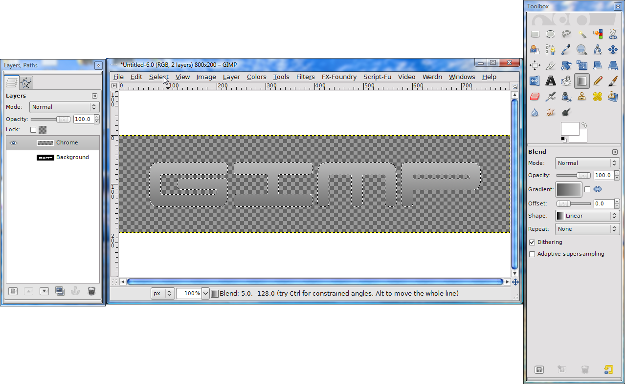Chrome Letter Tutorial • GIMP Chat