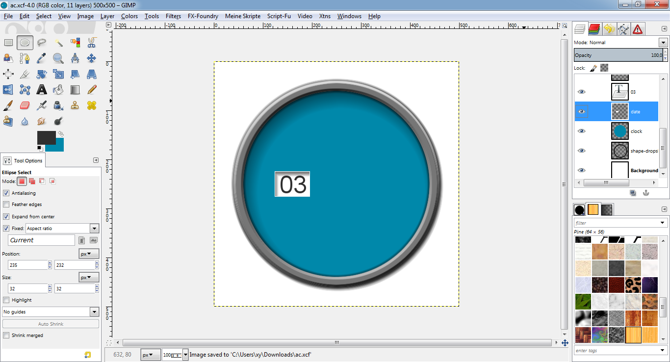 Analog clock • GIMP Chat