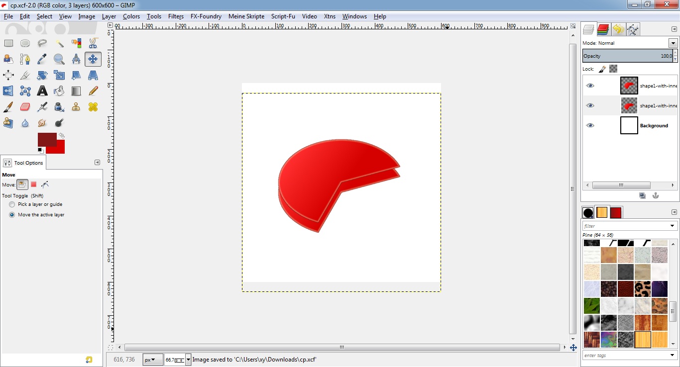 Glossy chart pie • GIMP Chat