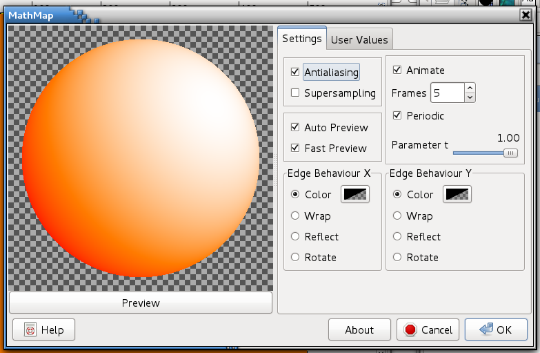 Animated Sphere in Math Map • GIMP Chat