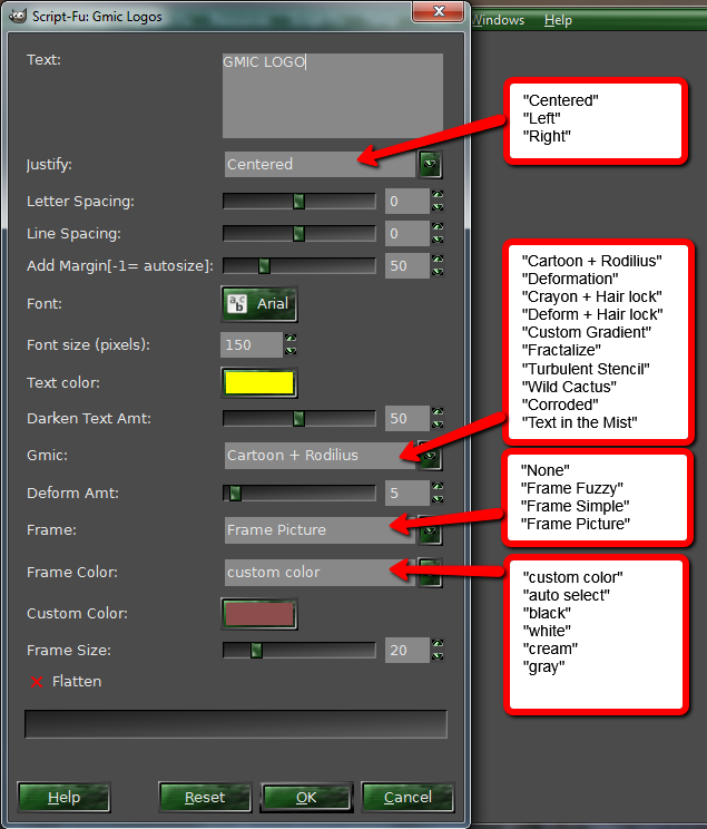 Gmic Logos Script [Rel2.1][With additional presets file] • GIMP Chat